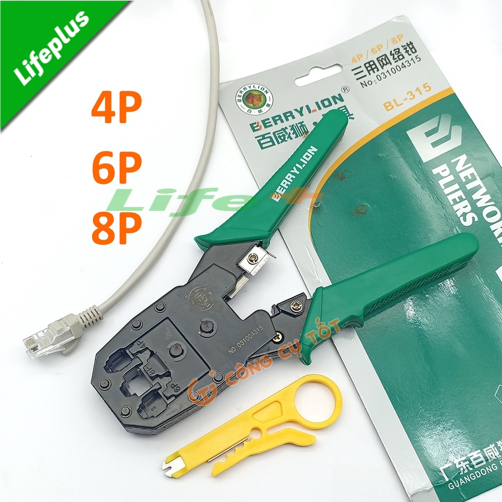 Kìm bấm đầu dây điện thoại và dây mạng 4P,6P,8P Berrylion | Shopee Việt Nam