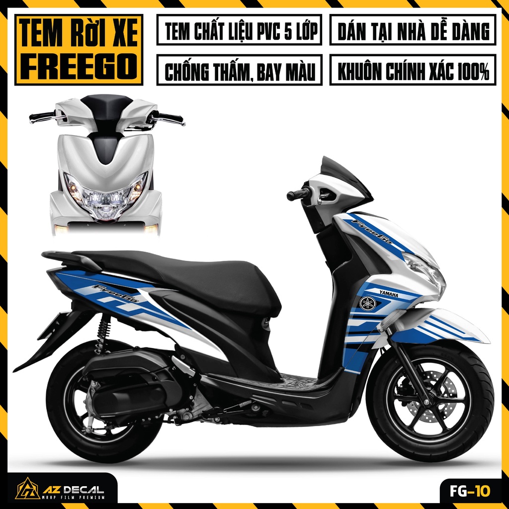 Tem Xe Yamaha FreeGo 2018 - 2022 Mẫu Thể Thao | FG-10 | Decal Rời Cắt ...