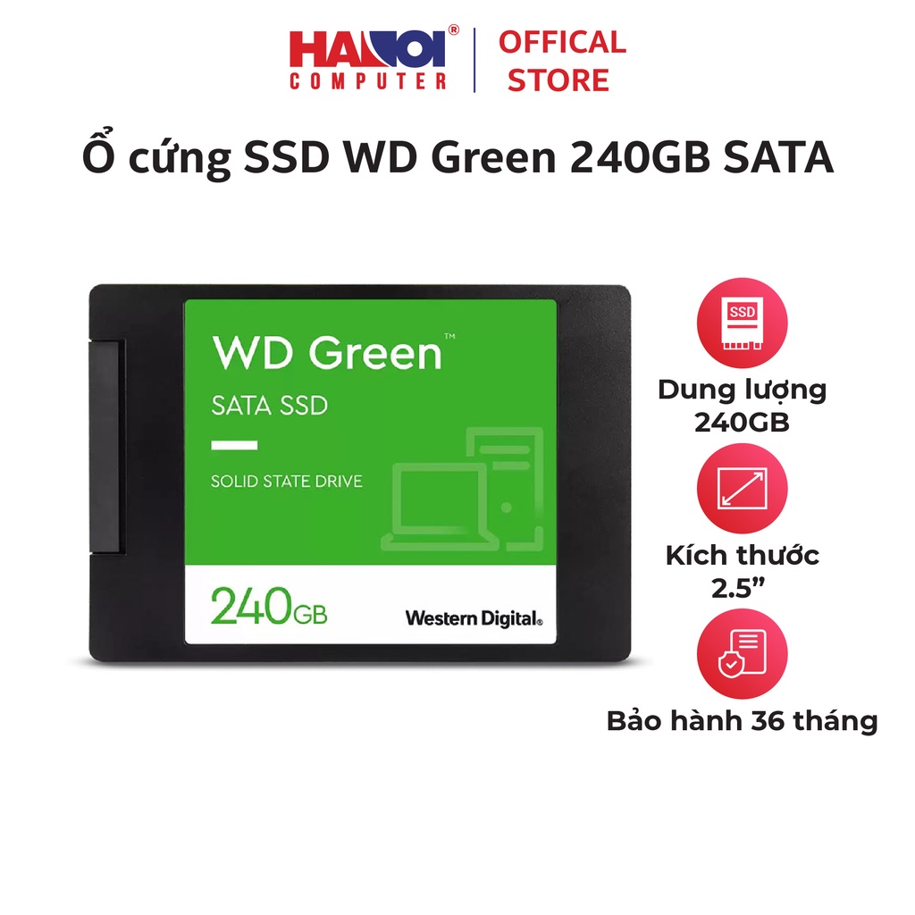 Ổ cứng SSD WD Green 240GB/480GB SATA 2.5 inch (Đọc 545MB/s - Ghi 465MB/s) - (WDS240G3G0A ...