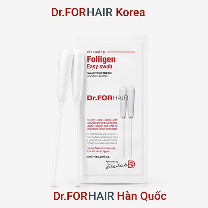 Làm sạch da đầu và mùi Dr FOR HAIR Folligen Easy Swab tiện lợi (6ml ...