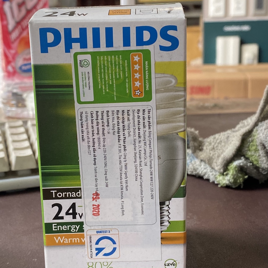 Bóng Đèn Compact PHILIPS Essential 8W-24W Ánh Sáng Trắng/Vàng Bảo Hành ...