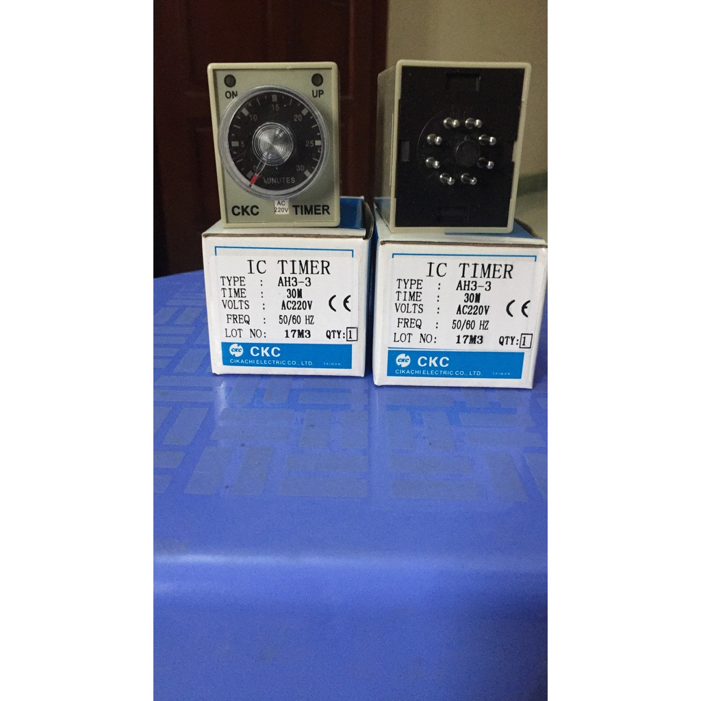 Rơ le thời gian Timer CKC AH3-3 220VAC 10S,30S,60S 10M, 30M,60M (bao gồm cả đế) | Shopee Việt Nam