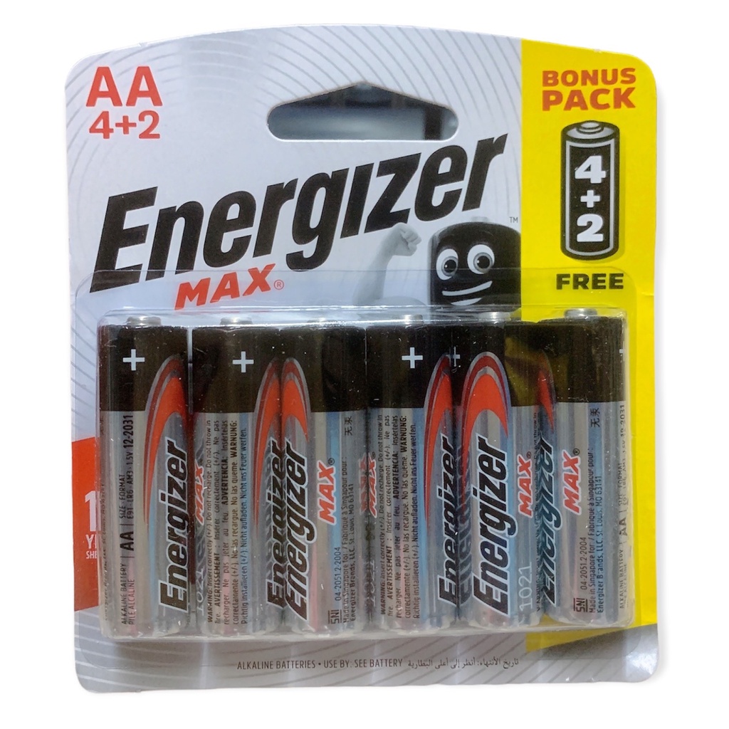 Pin Energizer Max AA E91 BP4+2 (Vỉ 6 viên) | Shopee Việt Nam