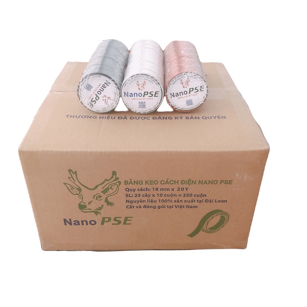 [Thùng 25 cây] Băng keo cách điện Đen - Trắng - Đỏ - Xanh lá, băng keo ...