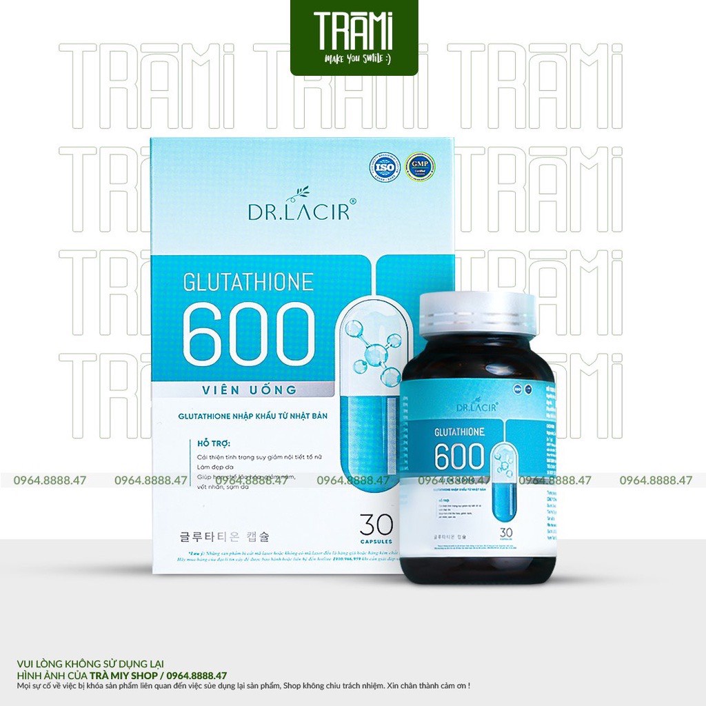 [CHÍNH HÃNG] Viên Uống Trắng Da Glutathione 600 Dr Lacir Từ Nhật Bản (Hộp 30 viên) | Shopee Việt Nam
