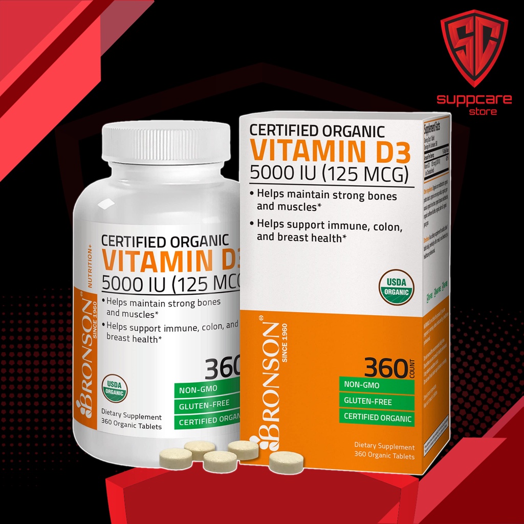 VITAMIN D3 HỮU CƠ | Bronson Vitamin D3 USDA Certified Organic [360 Viên ...