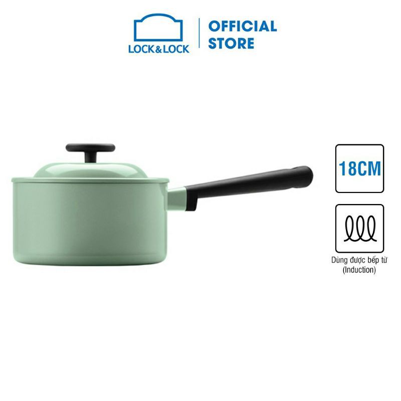 Nồi Decor Lock&Lock 1 Tay Cầm 18cm LDE1181IH màu xanh mint (Hàng chính ...