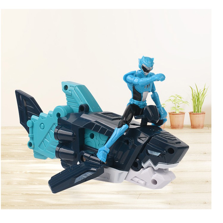Mô hình Miniforce Khủng long Megalodon cá mập và Siêu nhân Volt Biệt ...