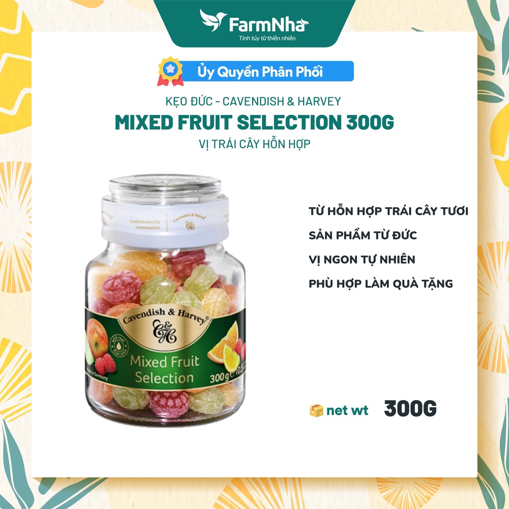 Kẹo Trái Cây Cavendish & Harvey Mixed Fruit Selection 300g Lọ Thủy Tinh ...