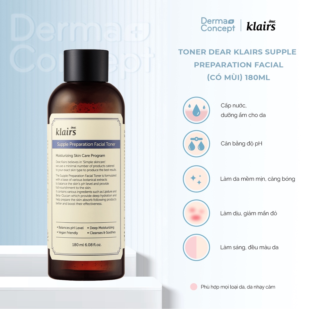 Toner Dear Klairs Supple Preparation Unscented Toner/ Facial Toner cấp ...