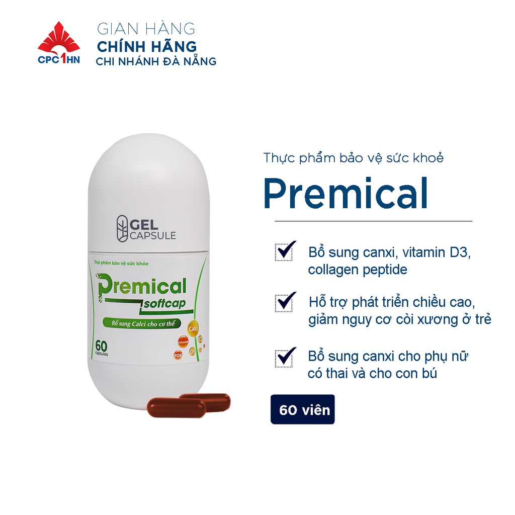 Viên Uống Premical Bổ Sung Canxi - Collagen Lọ 60 Viên Nang Mềm ...