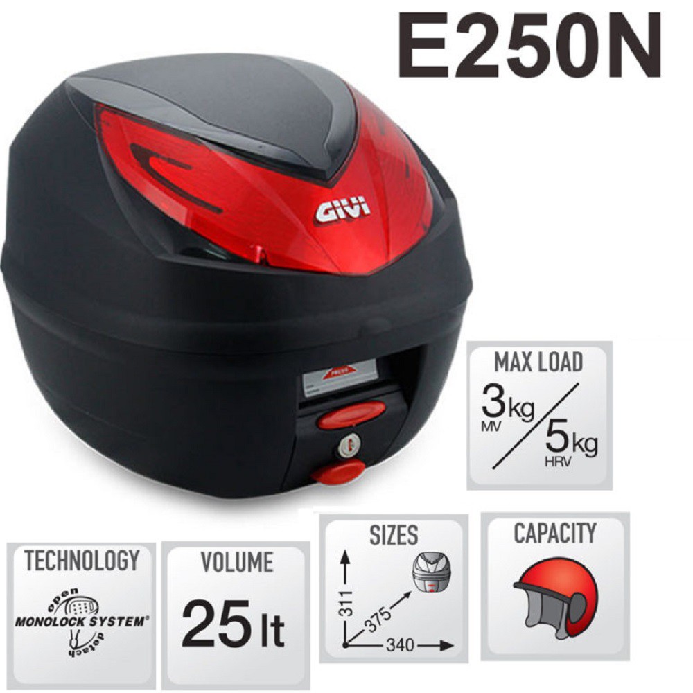 Thùng đựng đồ xe máy Givi E250N Wildcat 25L Monolock System Technology ...