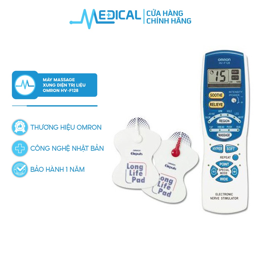 Máy massage xung điện trị liệu OMRON HV-F128 chính hãng bảo hành 1 năm - MEDICAL | Shopee Việt Nam