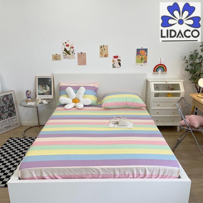 Bộ ga gối cotton 3D nhập khẩu LIDACO decor phòng ngủ vintage drap ...