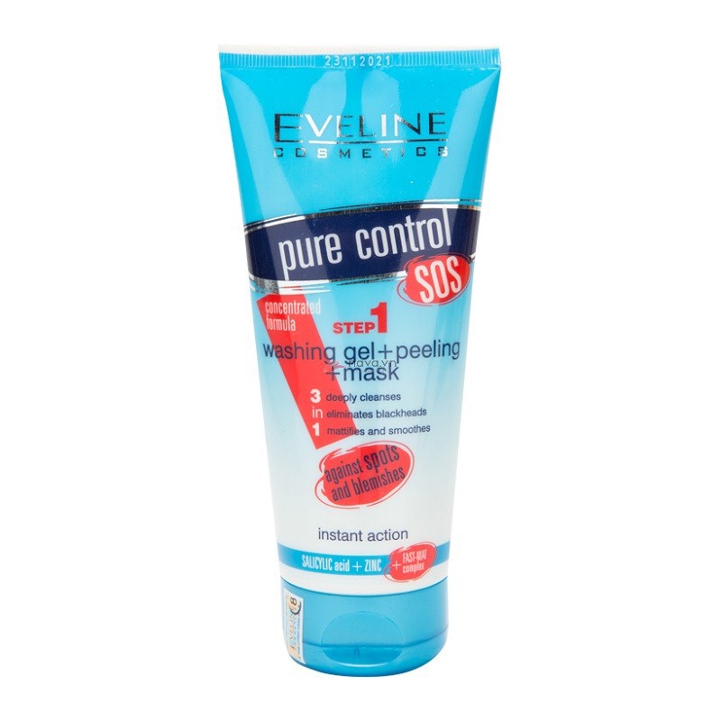 Gel rửa mặt sạch sâu ngừa mụn Eveline Pure Control SOS 200ml | Shopee ...