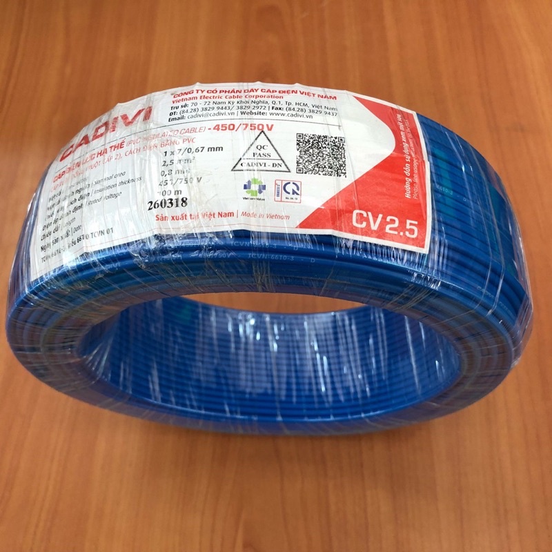 Cuộn 100m dây cáp điện đơn Cadivi CV 2.5 | Shopee Việt Nam