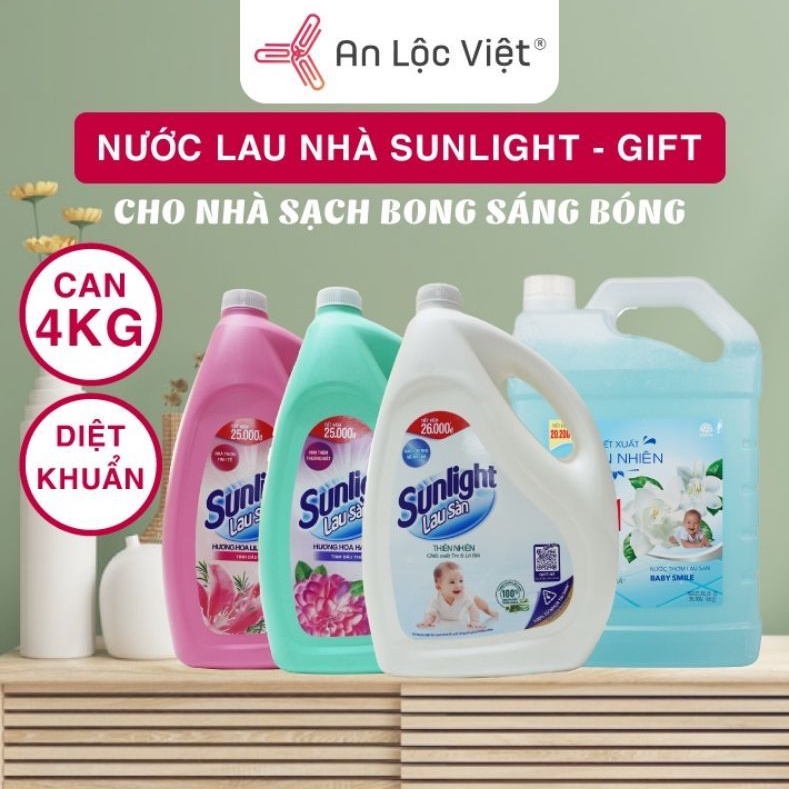 Nước lau sàn sunlight can 3,6kg đủ màu | Shopee Việt Nam
