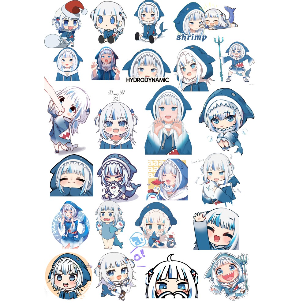 stickers anime manga Gawr Gura Hololive/ hình dán Gawr Gura Hololive ...