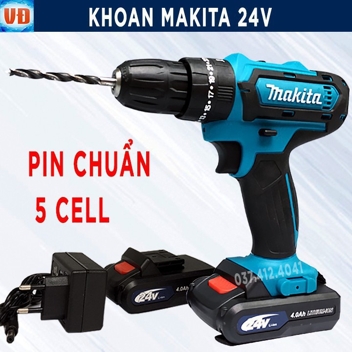 MÁY KHOAN PIN MAKITA 24V - 2 chức năng - PIN CHUẨN 5 CELL | Shopee Việt Nam