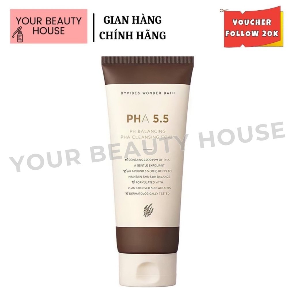 Sữa rửa mặt Hàn Quốc BYVIBES WONDER BATH PHA 5.5 - Tạo bọt dịu nhẹ - Phù hợp ngay cả da nhạy cảm ...