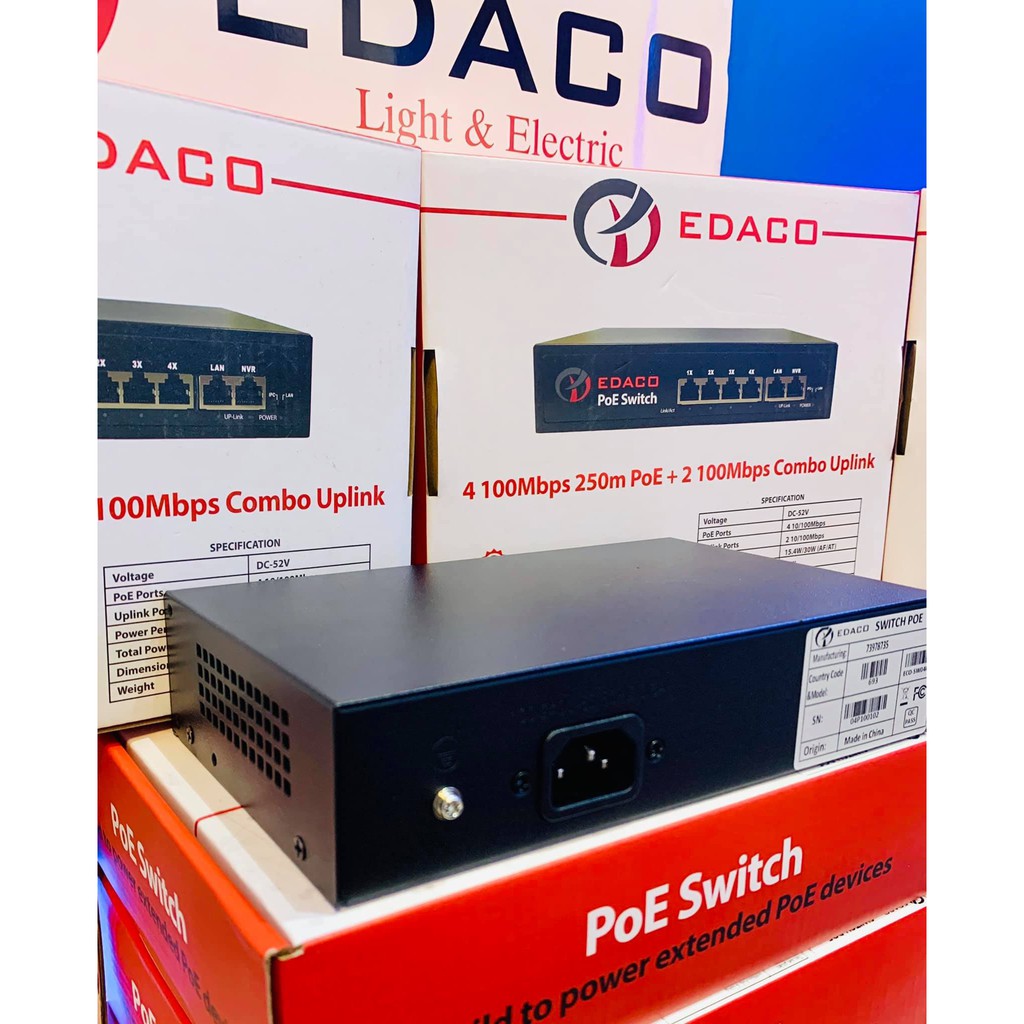 Bộ chia mạng Switch poe edaco 4 port chính hãng | Shopee Việt Nam