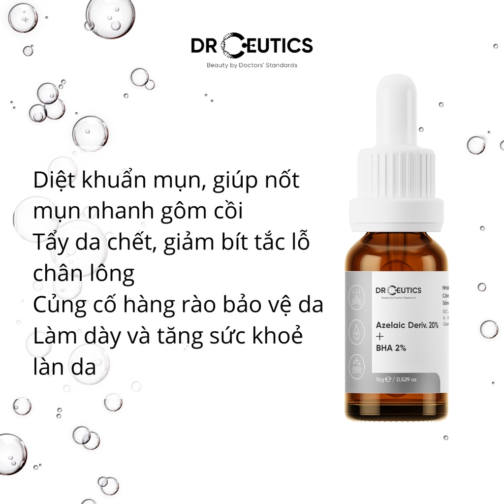 Serum DrCeutics BHA 2% + ZinC 1%, Azelaic 20% Giảm Mụn Và Giảm Sưng Mụn 30ml, 100ml | Shopee ...