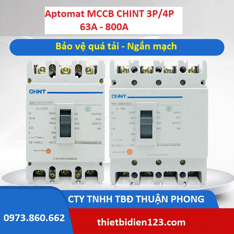 Aptomat CHINT MCCB 3P/4P 100A, 125A - NM1-125S - Attomat 3 pha 100A | Shopee Việt Nam