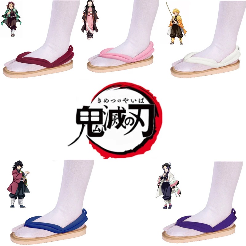 Anime Demon Slayer Kimetsu Tanjirou Nezuko Geta Kochou Shinobu giày ...