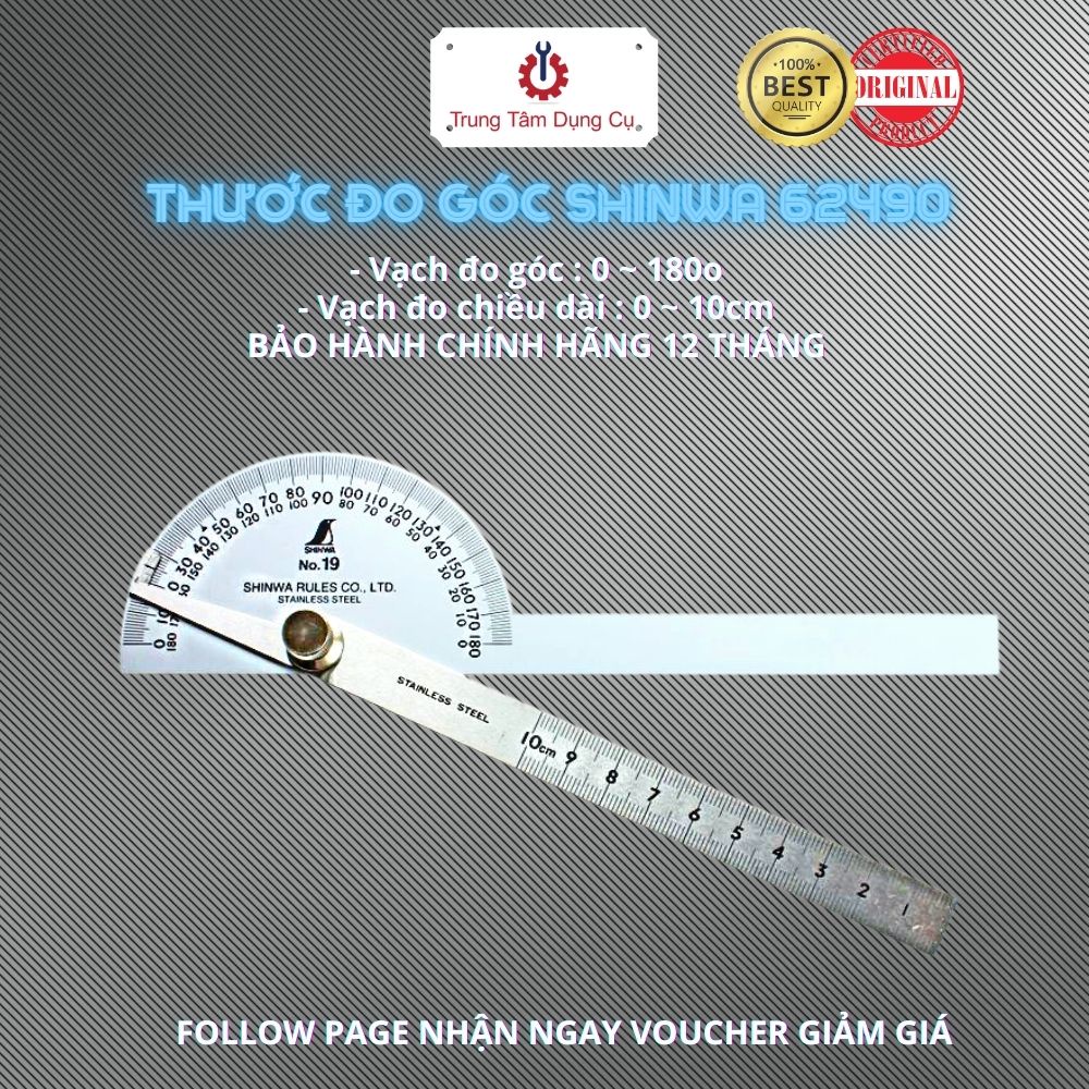 Thước đo góc Shinwa 62490 100mm | Shopee Việt Nam