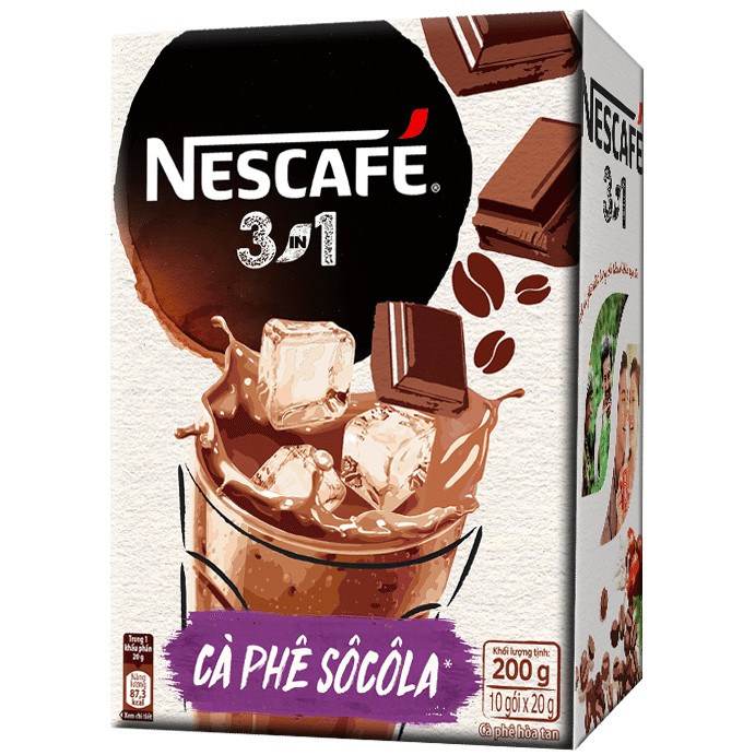 Hộp NesCafe Socola hòa tan 3 in 1 (10 gói 200g) | Shopee Việt Nam