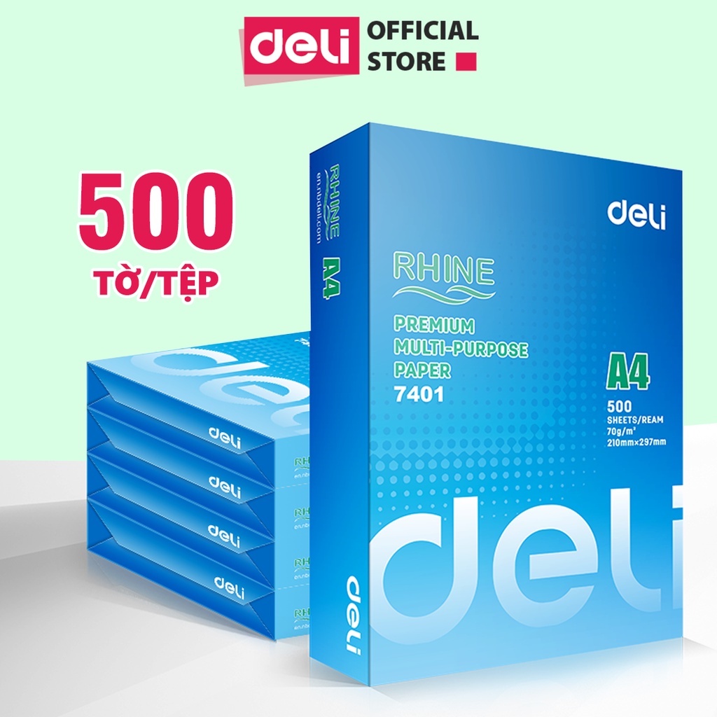 Giấy in A4 cao cấp Deli định lượng 70gsm - Giấy photo Tệp 500 tờ, chống tích điện, chống lóa ...