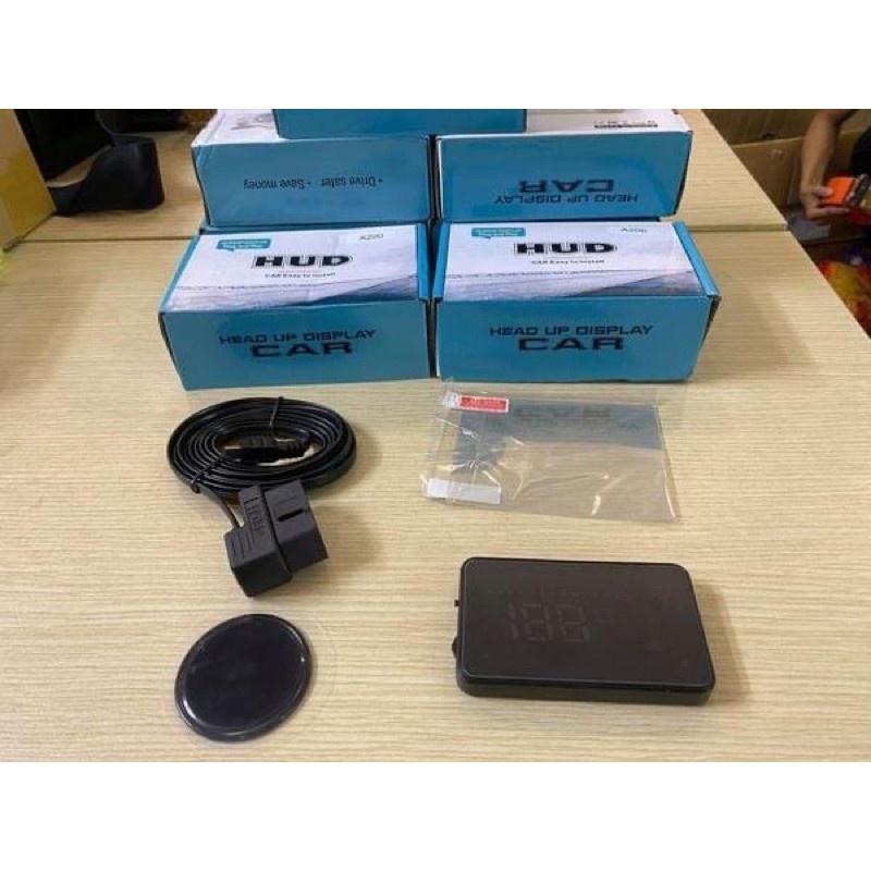{ CÓ CHUÔNG CẢNH BÁO 5 THÔNG SỐ } HUD A200 - HUD Ô Tô Hiển Thị Tốc Độ Trên Kính Lái | Shopee ...