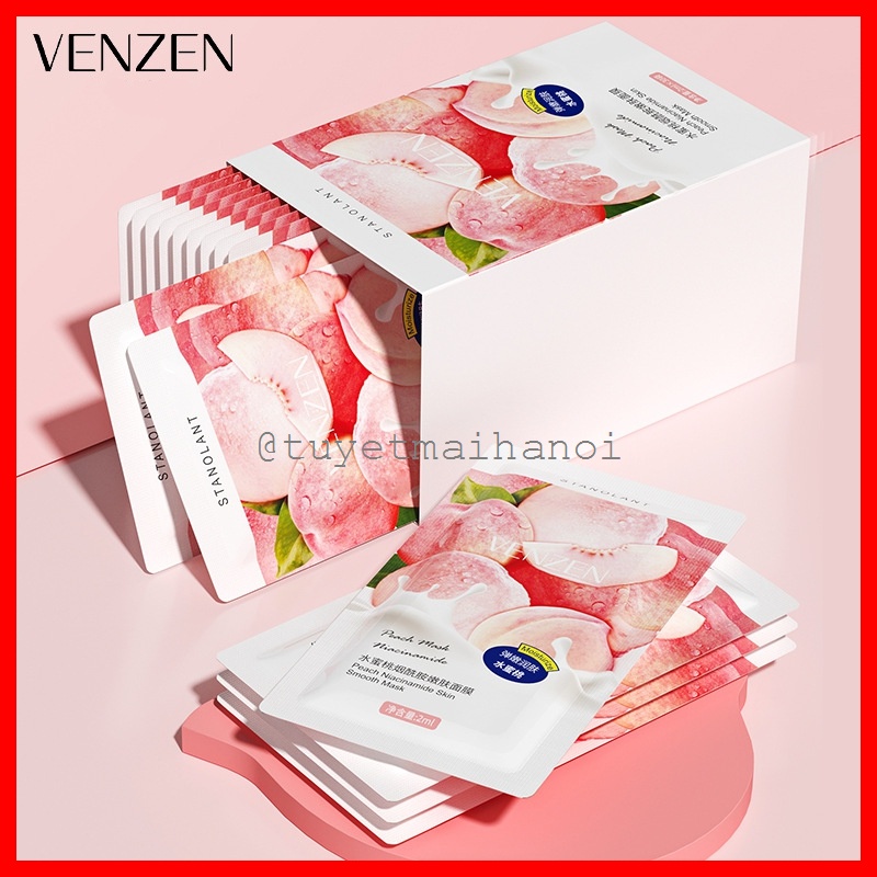 Mặt nạ ngủ Chiết Xuất Quả Đào Venzen Peach Mask - Thu Nhỏ Lỗ Chân Lông ...