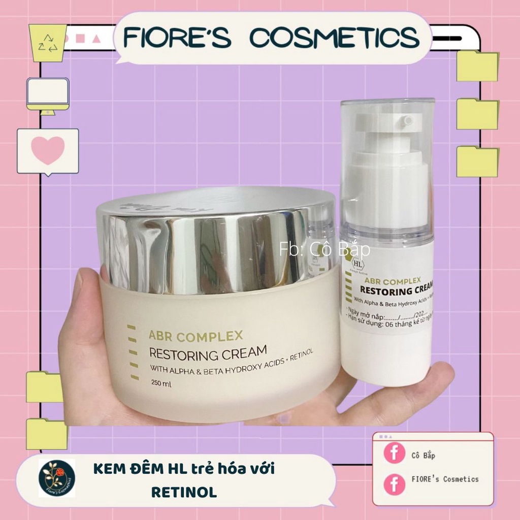 [Mẫu mới] Kem ĐÊM trẻ hoá HL Retinol ABR (Holy Land) Alpha - Beta ...