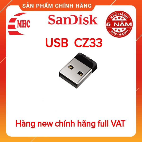 USB SanDisk Cruzer Fit CZ33 Nhỏ gọn chính hãng bh 5 năm | Shopee Việt Nam
