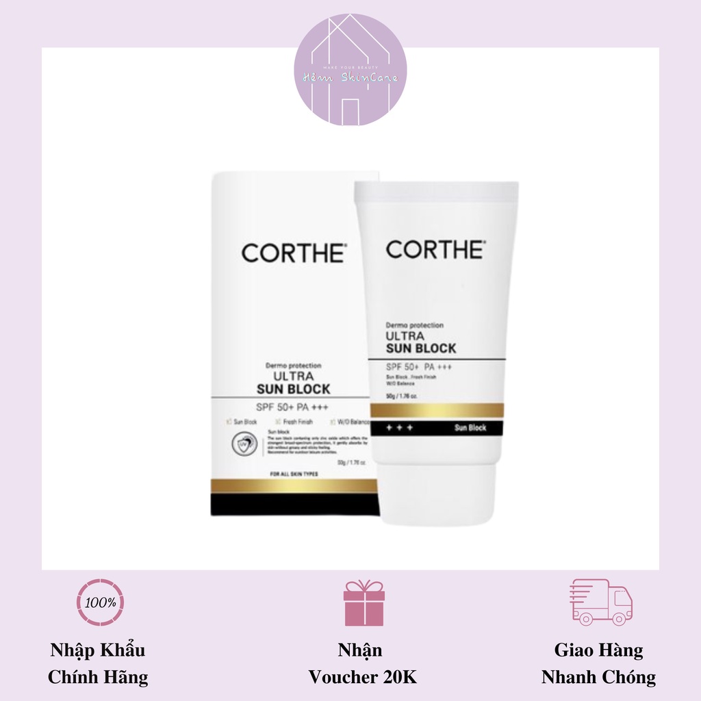 Corthe - Dermo Protection Ultra Sun Block SPF50+/PA+++ Kem Chống Nắng ...