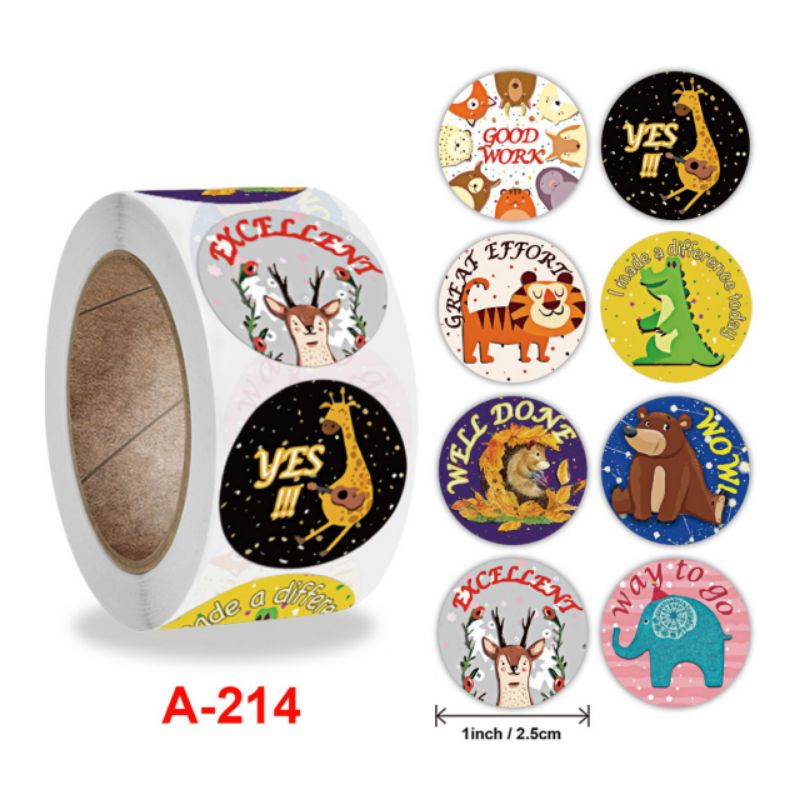 Sticker khen thưởng học sinh 500 hình/cuộn - Sticker Trang trí (Hơn 20 ...