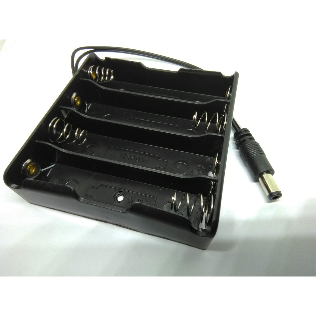 Đế pin 18650 4 cell mắc nối tiếp (khay gắn nối tiếp 4 pin 18650 ...