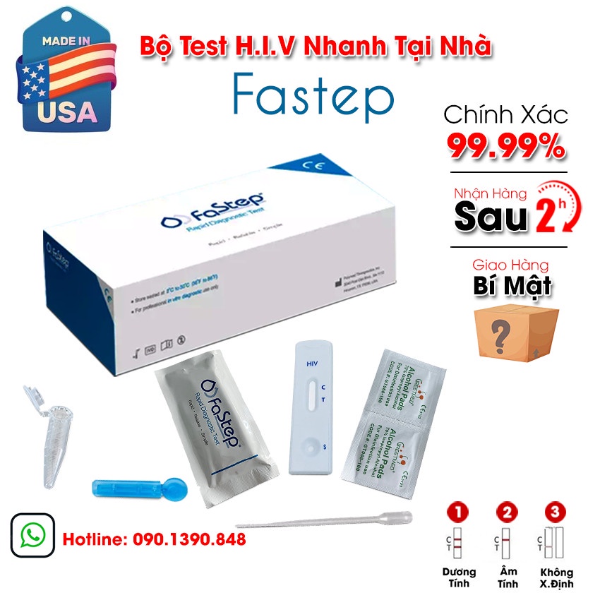 [Ship Hỏa Tốc] Test nhanh HIV tại nhà FASTEP của Mỹ chính xác 100% ...