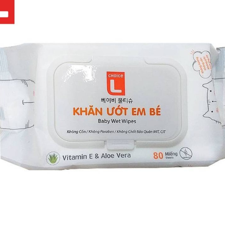Hàng chính hãng -Khăn ướt Em bé Lotte Choice L 80 miếng | Shopee Việt Nam