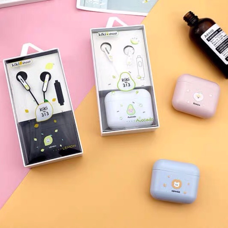 Bộ Tai Nghe Và Hộp Đựng Hàn Quốc Cực Cute ( KIKI ) - Có Micro Đàm Thoại ...