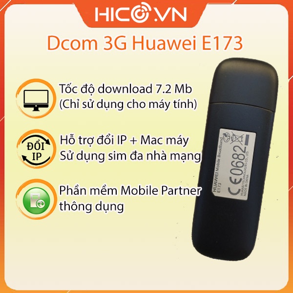 Usb 3G , Dcom 3G Huawei E173 Chuyên Đổi Địa Chỉ IP , Đổi Mac Máy ...