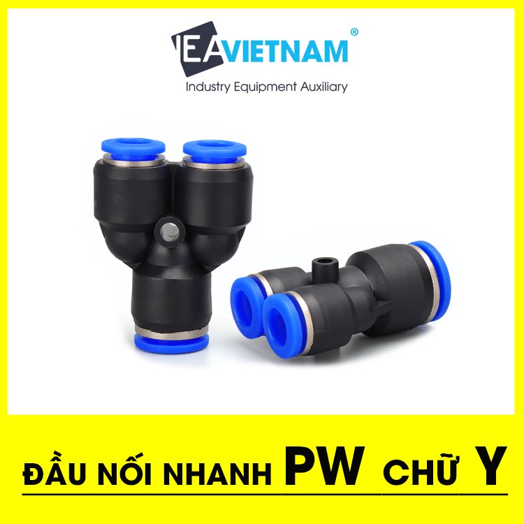 Đầu nối nhanh PW chia 3 Y chuyển đổi PW8-4 PW8-6 PW6-4 PW10-6 PW10-8 PW12-8 PW12-10 PW16-12 ...