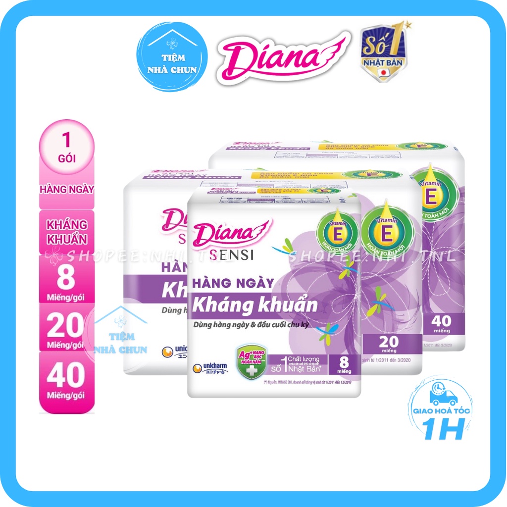 CHE TÊN SP - [BVS HNKK] Băng Vệ Sinh Diana Sensi Hàng Ngày Kháng Khuẩn ...