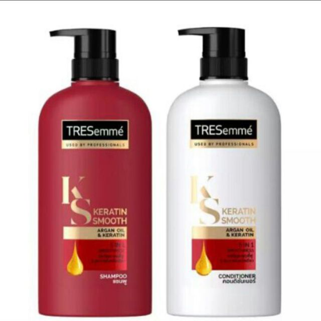 Bộ Dầu Gội Xả THÁI LAN Tresemme 400+400ml Đỏ Keratin Smooth | Shopee Việt Nam