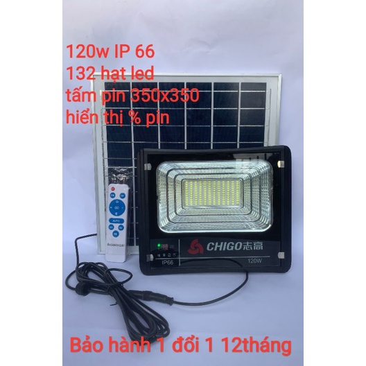 Đèn led pha năng lượng mặt trời Chigo công suất 120w , cảm biến tự động ,kèm tấm pin rời có dây ...