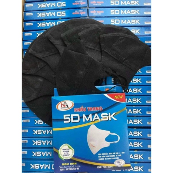KHẨU TRANG 5D MASK NAM ANH MÀU ĐEN (SET 30 CÁI) | Shopee Việt Nam