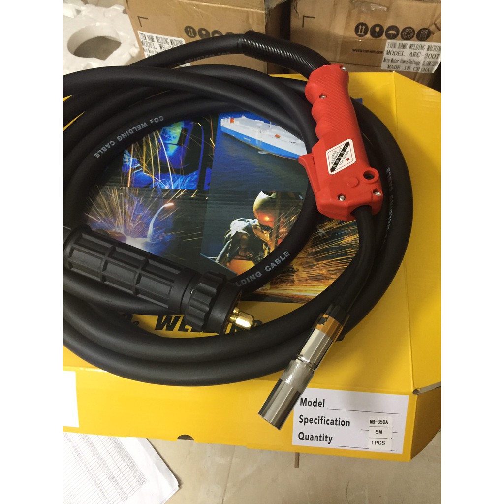 Mỏ hàn mig 350 dài 5M - Súng hàn mig Mb350 kết nối chuẩn binzel EU ...