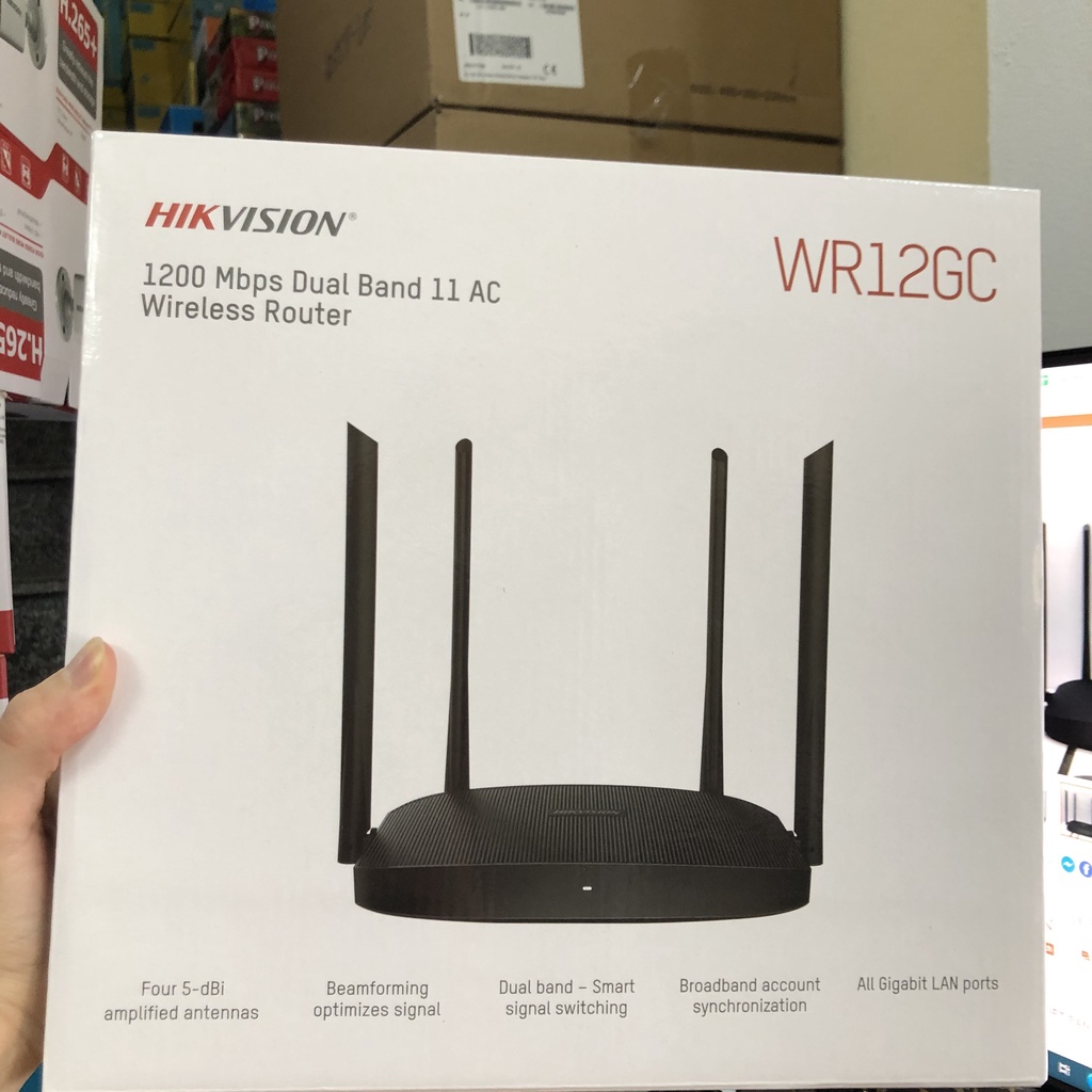 Bộ phát wifi Hikvision 4 râu DS-3WR12C và DS-3WR12GC băng tần kép tốc ...
