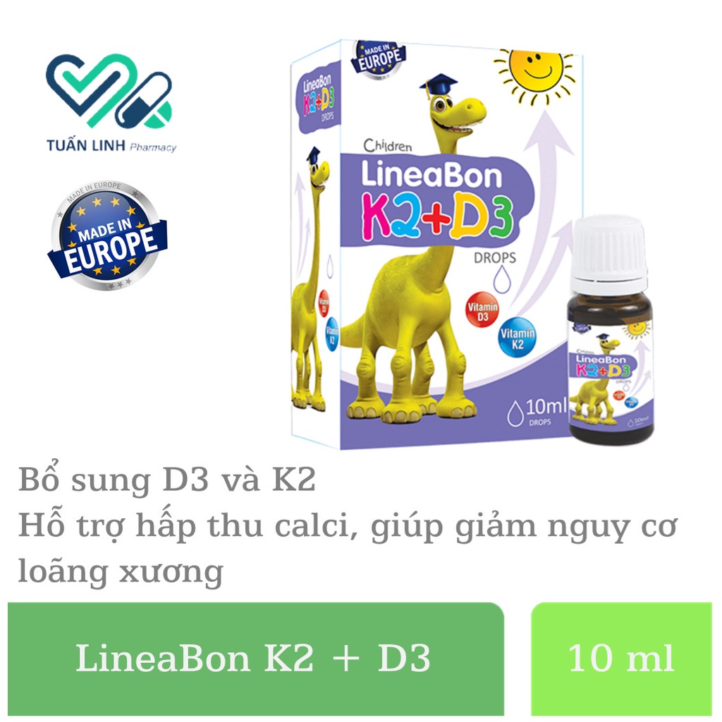 Lineabon d3 k2 Vitamin d3 k2 mk7 Vitamin d3 cho trẻ sơ sinh Canxi d3k2 ...